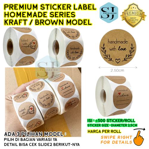 Jual (Model 9) Sticker Label Thank You Stiker Kraft Coklat Handmade ...