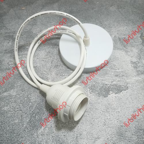 Jual Fitting Gantung Jerman E27 dengan Dobel Klem warna Putih - Kabel 1 ...