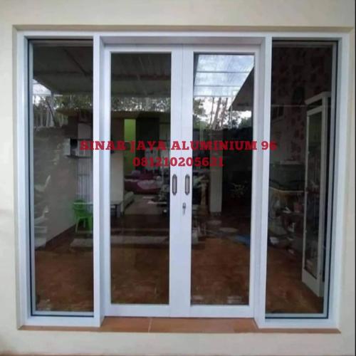 Jual Pintu Sliding Double Aluminium Dan Kanan Kiri Kaca Mati - Kota ...