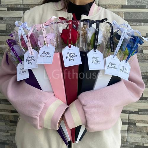 Jual SINGLE ROSE BOX | SINGLE FLOWER BOUQUET | BUKET BUNGA | BUKET ...