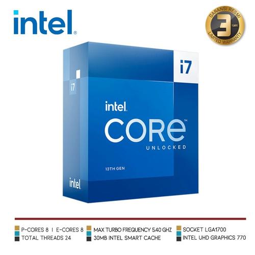 Jual INTEL CORE I7-13700K BOX CPU 5.4Ghz 16 Core (8P+8E) LGA 1700 Gen ...