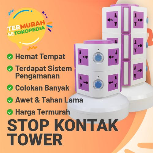 Jual Stop Kontak / Colokan Listrik Tower OMI Murah - 8 Colokan - Kota ...