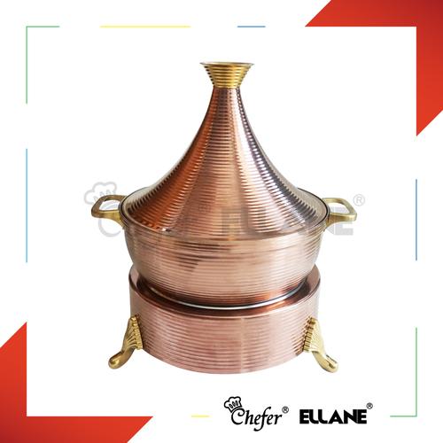 Jual Round buffet pot with cane lid pemanas makanan kerucut rose gold ...