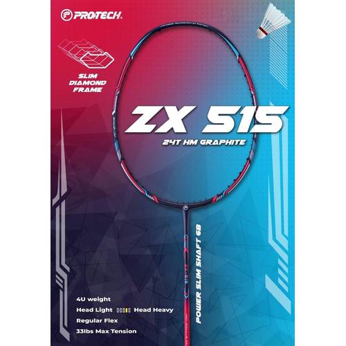 Jual RAKET BADMINTON PROTECH ZX-515 | 4UG2 | MAX 33 LBS FREE STRING ...