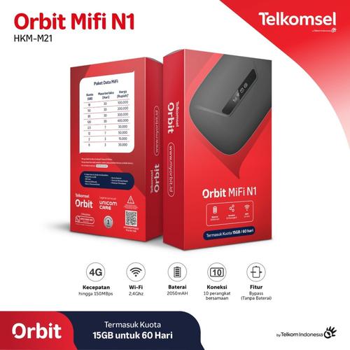 Jual Telkomsel Orbit Mifi N1 Portable Modem Wifi 4G High Speed Bonus ...