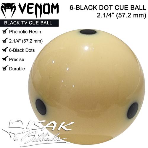Jual Venom 6-Black Dot Cue Ball 2.1/4" Bola Putih Titik 6 Ukuran Bola ...
