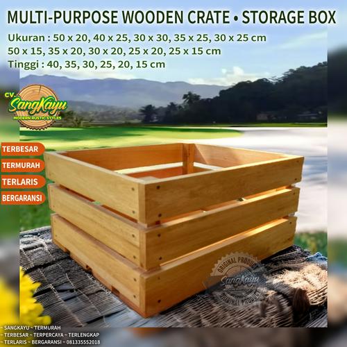 Jual Wood crate box kayu penyimpanan serbaguna keranjang kayu kotak rak ...