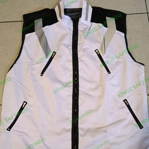 Jual SAFETY VEST WARNA PUTIH KOMBINASI / ROMPI PROYEK PUTIH - S ...