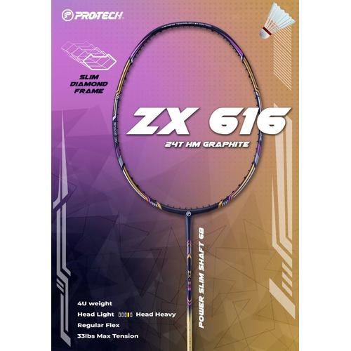 Jual RAKET BADMINTON PROTECH ZX-616 | 4UG2 | MAX 33 LBS FREE STRING ...