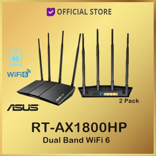 Promo ASUS RT-AX1800HP AX1800 (2 Pack) Dual Band WiFi 6 Wireless Router ...