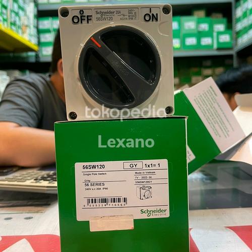 Jual Schneider Switch On Off 56SW120 1P 20A 240Vac 1P66 S56SW120GY Grey ...