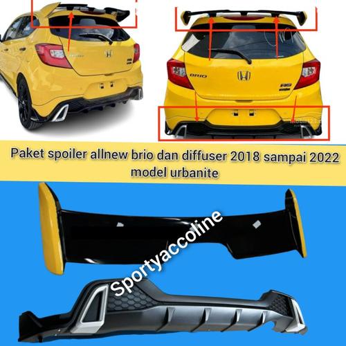 Jual spoiler dan diffuser allnew brio 2018 sampai 2023 model urbanite ...