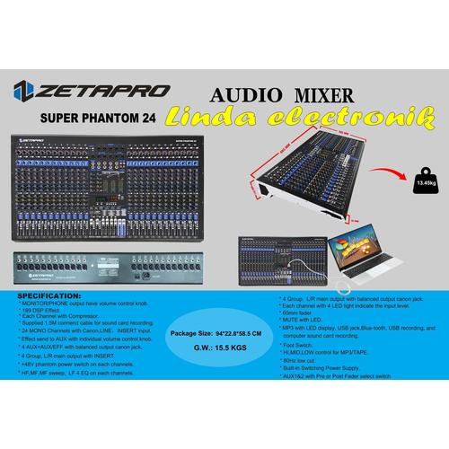 Jual mixer zetapro super phantom 24 24 channel garansi resmi original - Jakarta Barat - Linda ...