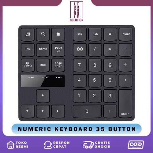 Jual Numeric Keyboard Angka 35 Buttons Wireles 2.4GHz Numpad Multimedia ...