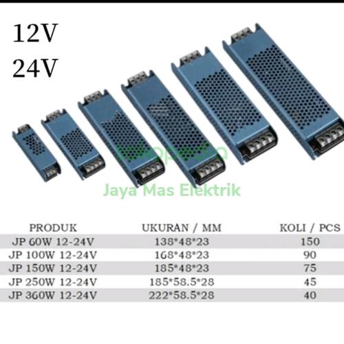 Jual Travo Slim / Adaptor / Power Supply jaring 12V - 24V 5A 60W 100W 150W - 60W 12VOLT ...