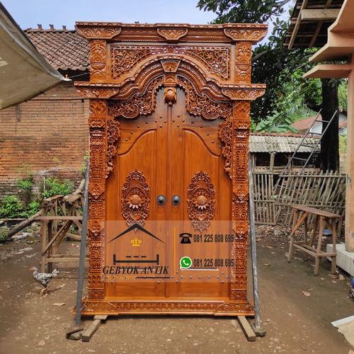 Jual gebyok ukir jepara || pintu ukir jati || motif majapahit - Kab ...