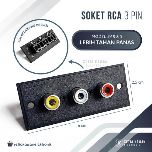 Jual Soket RCA 3 Pin Lurus / BODY MODEL BARU TAHAN PANAS & PRESISI ...