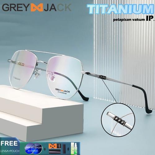 Promo Grey Jack Frame Kacamata Titanium Bentuk Aviator Ringan Stylish ...