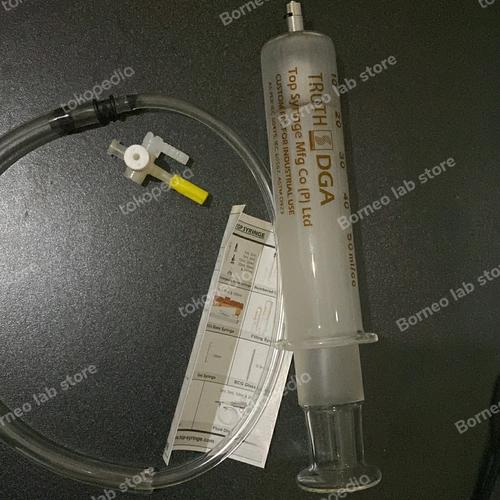Jual Syringe Glass DGA 50ml 50cc for oil transformer Merk Truth - Kota ...