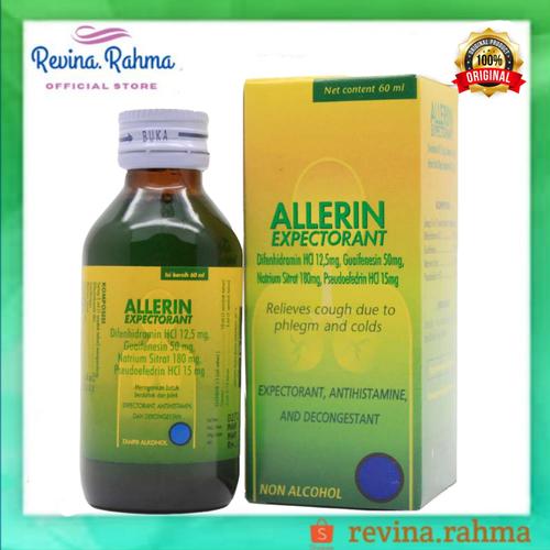 Jual Allerin Expectorant 60ml Obat Batuk Berdahak & Pilek Allerin Sirup ...