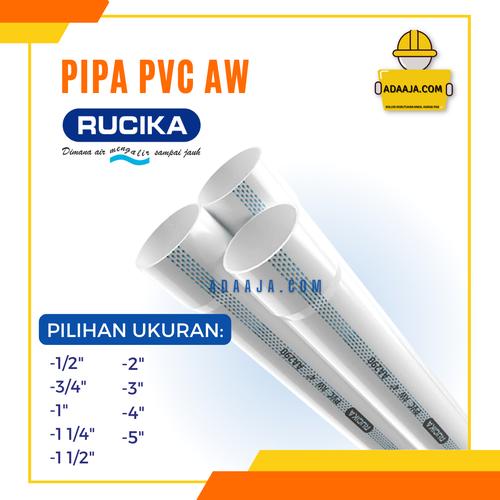Jual Pipa Air Paralon PVC AW 4 Meter - Rucika - 1/2" - Kota Makassar ...