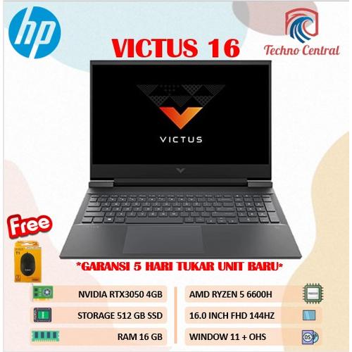 Jual HP VICTUS GAMING 16 E1090AX RYZEN 5 6600H 16GB 512SSD RTX3050 4GB ...