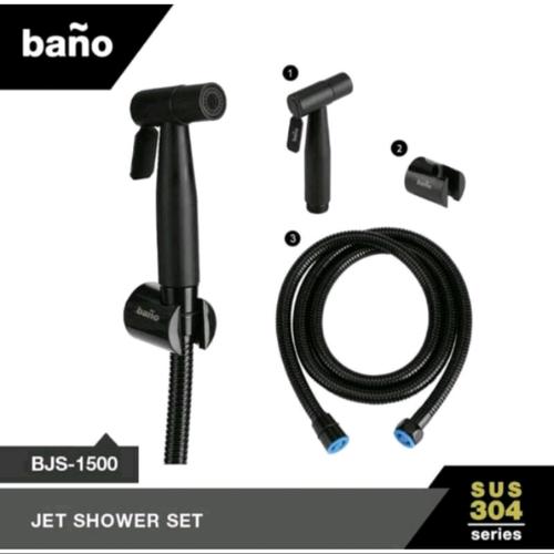 Jual jet shower toilet BANO stainless sus 304 HITAM bidet shower spray ...