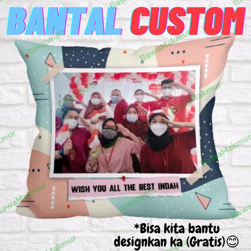 Jual Bantal Custom Foto Nama 30x35 cm full sintetis. Hadiah Souvenir ...