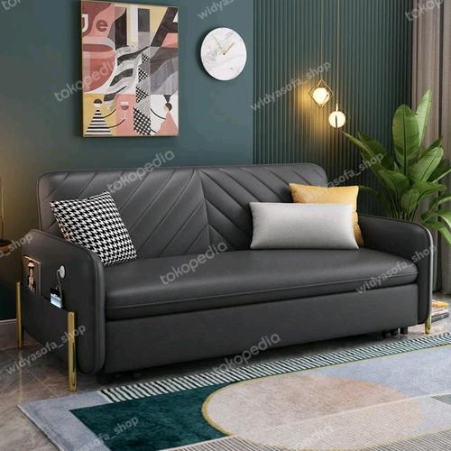 Jual Sofabed Lipat Kulit Minimalis Modern/Sofa Ranjang Berkualitas ...