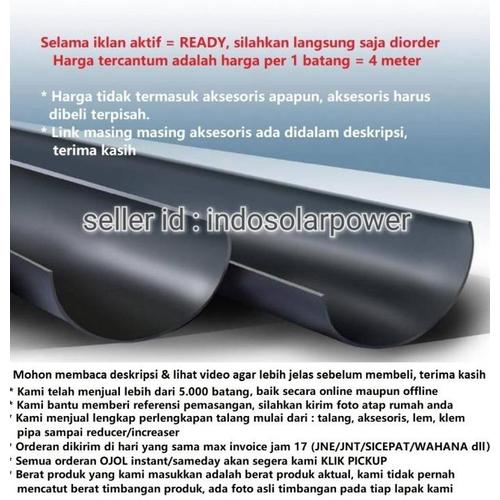 Jual Talang Air PVC Langgeng HR 6" 6 Inch 4m 4 meter Setengah Lingkaran ...