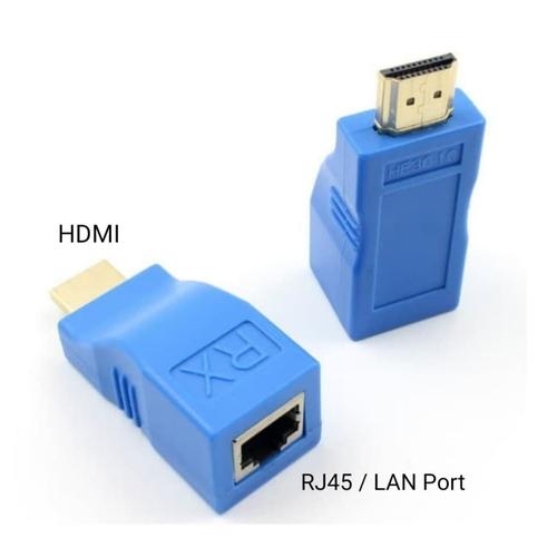 Jual Adapter RJ45 Female to HDMI Male - HDMI Extender by LAN Cable ...