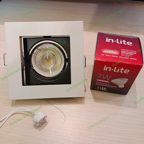Jual Downlight halospot Kotak Hitam Putih Set led 5 Watt 7 watt Inlite ...