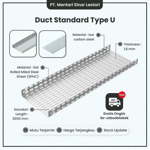 Jual Tray Jalur Cable Management Pelindung Kabel Type U 50 Hotdip ...
