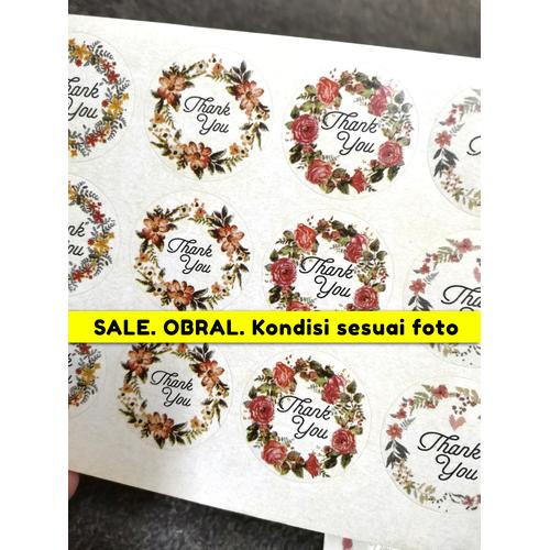 Promo Sticker Thank you bulat floral stiker label hampers gift tag ...