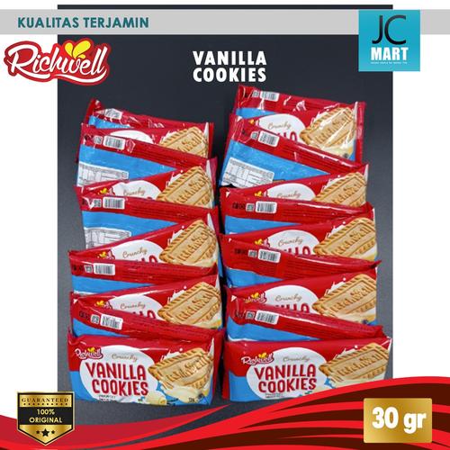 Jual Biskuit Richwell Varian Coklat, Milk, Vanila, Kelapa (20pcs x 30gr ...