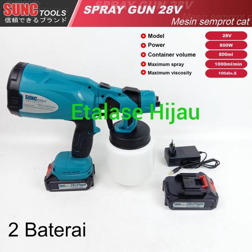 Jual Cordless Spray Gun Painter Mesin Semprot Cat Baterai Portable ...