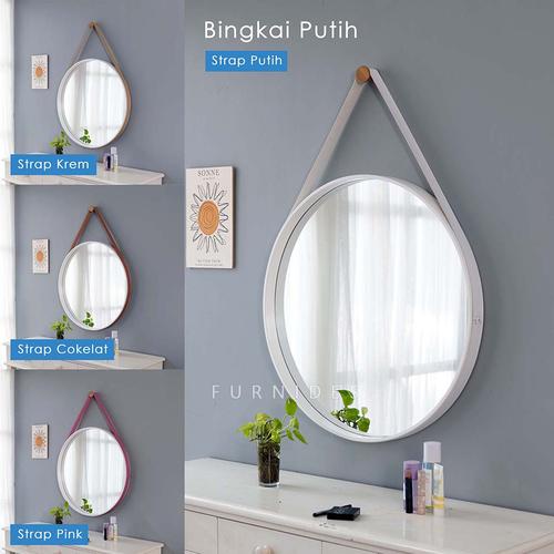 Jual Cermin Bulat Diameter 70 cm | Tali STRAP | Frame PLYWOOD Motif ...
