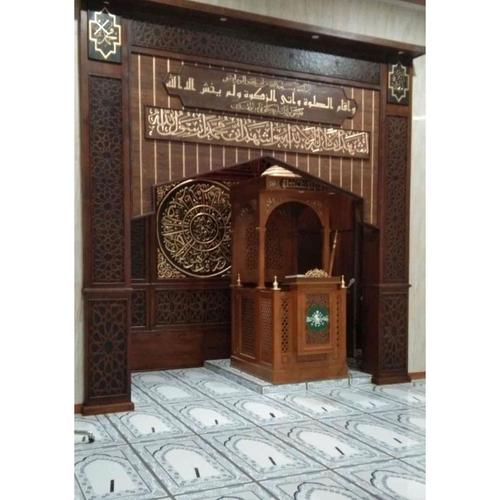 Jual mihrab masjid nabawi / mihrab masjid kayu jati ukir / mimbar ...