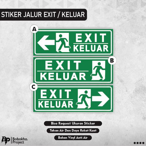 Jual Sticker Exit / Stiker Jalur Keluar / Sticker Jalur Emergency ...