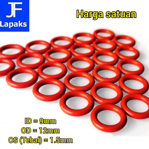 Jual Red Silicone O-Ring - Karet O Ring Silikon Merah ID 9mm Tebal 1 ...