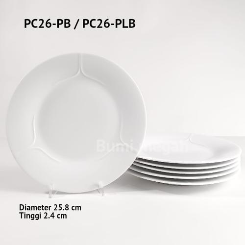 Jual Piring makan ceper keramik 26cm PC26-PB/PLB, 6pcs polos - Jakarta Utara - PD.Bumi Megah ...
