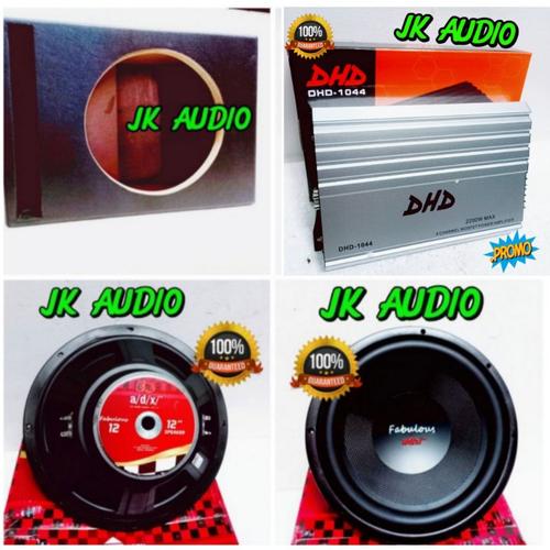 Jual PAKET AUDIO MOBIL POWER AMPLIFIER PLUS SUBWOOFER 12 INCHI DOUBLE ...