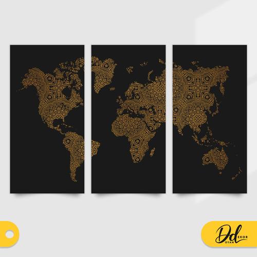 Jual Poster Dinding World Maps Isi 3 PCS 30CM X 20CM Peta Dunia ...