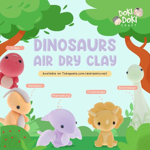 Jual Dinosaur Animal Air Dry Clay Craft Kit Doki Doki DIY Kerajinan ...