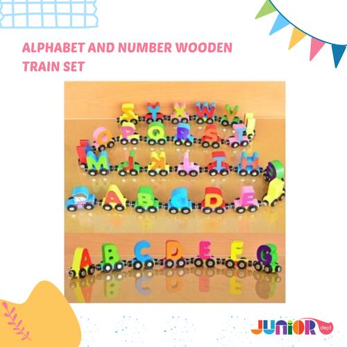 Jual Alphabet and Number Wooden Train Set / Mainan Pengenalan Huruf ...