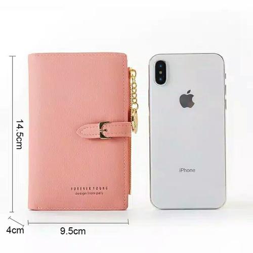 Jual Dompet Lipat Bahan Kulit Wanita Tebal Korea Cewek Kekinian - Hitam ...
