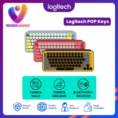 Jual Logitech POP Keys Keyboard Wireless Mechanical Compact, Emoji Keys ...