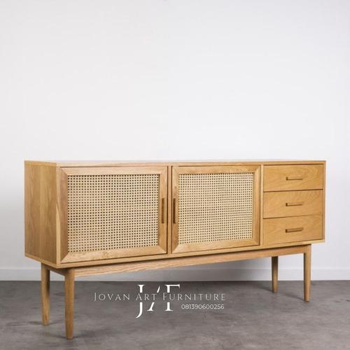 Jual Lemari Buffet Tv Minimalis Jati Rotan - Jovan Art Furniture - Kab ...