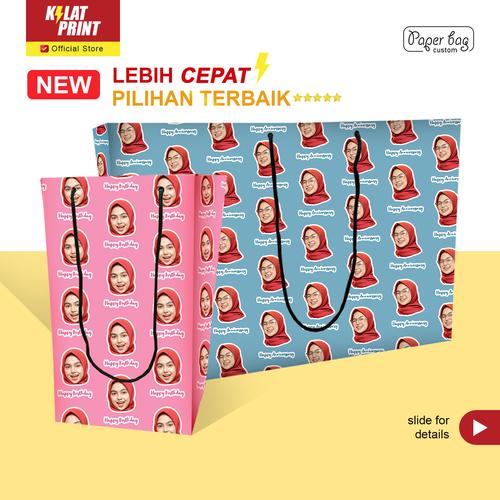 Jual Paper Bag Kado Custom Muka Foto Sendiri Paperbag - Large (V2 ...