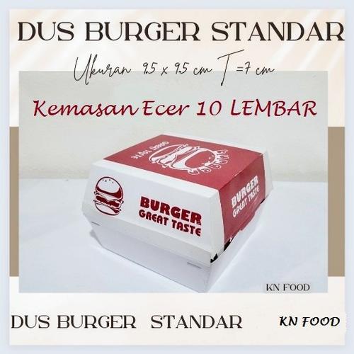 Jual Dus Burger Standar Ecer/ Kemasan Burger Standar Ecer 10Lembar uk9 ...